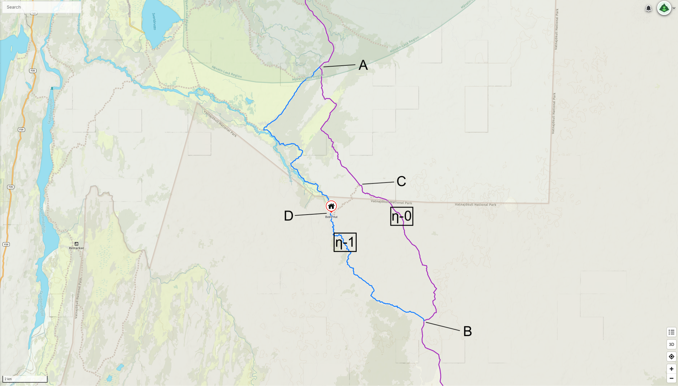 Iceland Planning – Alternative Routes – Caroline and Stephen